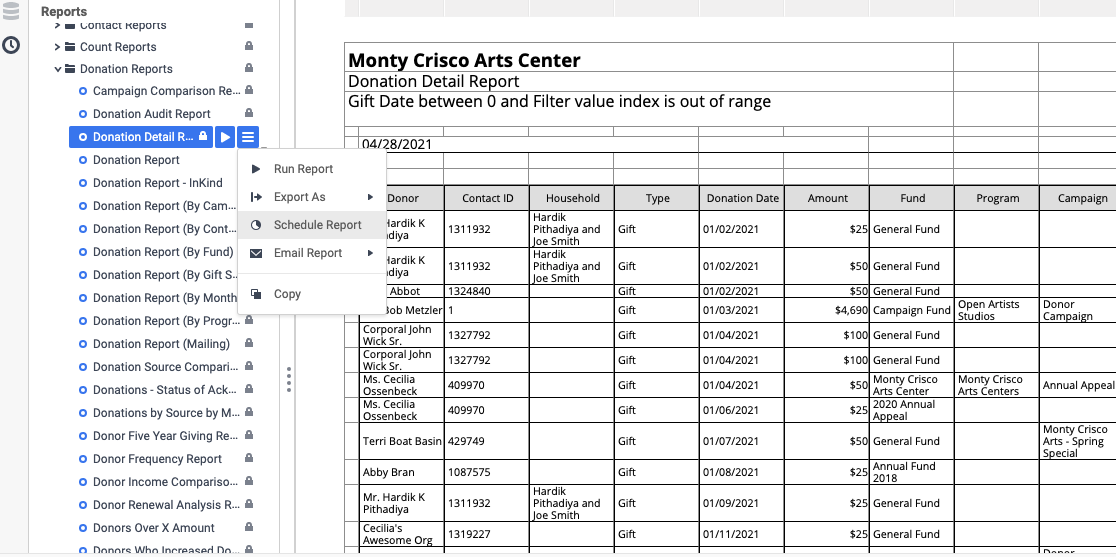 Exago Integration with NonProfitEasy